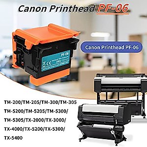 Printhead (PF-06) Compatible with Canon TA-20/TA-30/TA-5200/TA-5300/TM-200/TM-205/TM-300/TM-305/TM-5200/TM-5205/TM-5300/TM-5305/TX-2000/TX-3000/TX-4000/TX-5200/TX-5300/TX-5400,Print Head Replacement