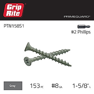 Grip Rite PTN158S1, 1lb Box, Gray, 153 Count