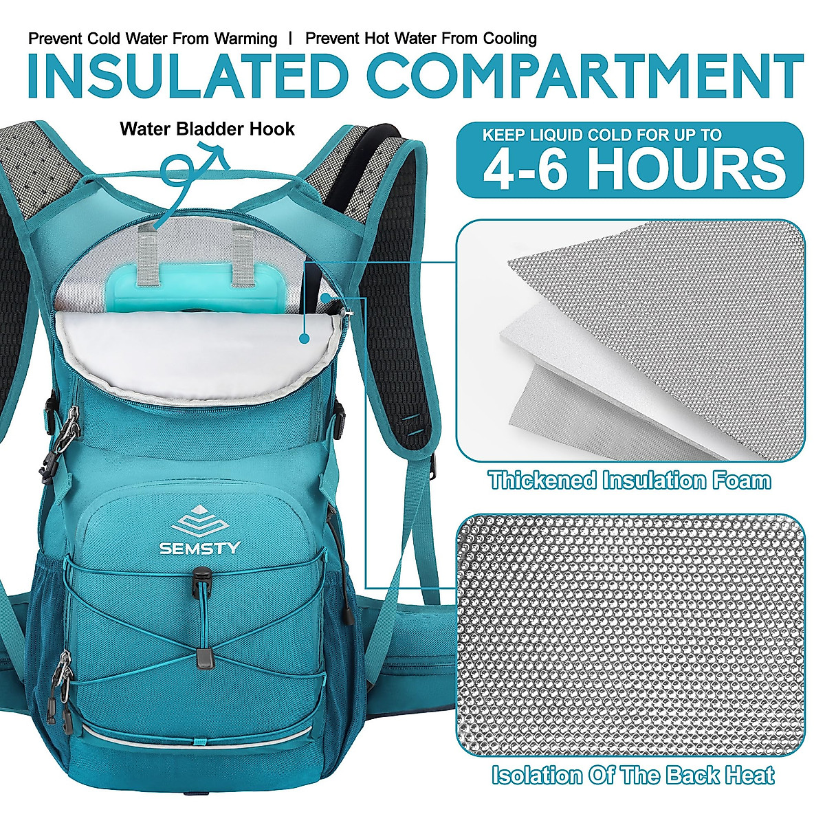 Hydration Backpack 25L, Hiking Backpack with 3L Water Bladder, Light Water Backpack for Camping Cycling or Daily Men Women