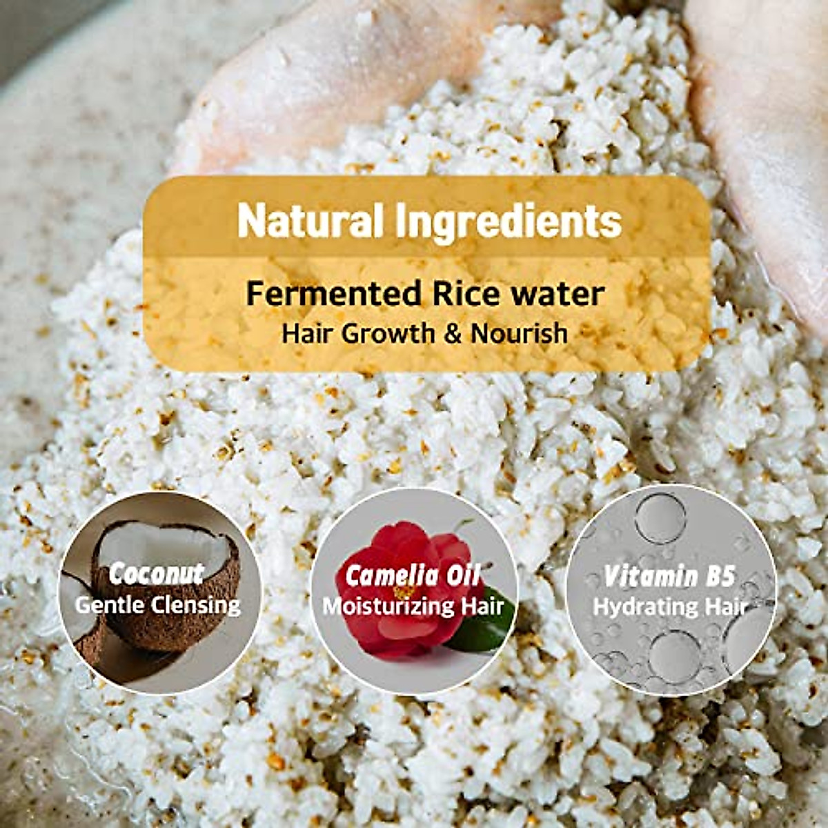 JessEmet Rice Water Shampoo Bar - Fermented Rice Water for Hair Growth Moisturizing best for dry, damaged hair, Curly, and Frizzy Hair, pH balanced, Sulfate-free, Eco Friendly, Vegan, Zero waste.…