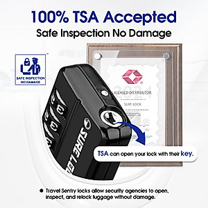 TSA Approved Travel Luggage Locks, Open Alert Combination Lock for School Office & Gym Locker,Toolbox, Pelican Case,Easy Read Dials- 1, 2 & 4 Pack (1, Black 2 Pack)