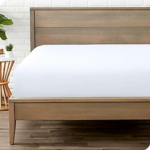 Bare Home Fitted Bottom Sheet Full Size - Premium 1800 Microfiber - Ultra-Soft Hotel Luxury - Deep Pocket - Durable and Long Lasting (Full, White)