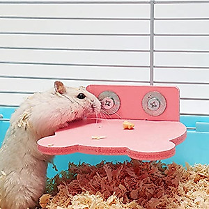 Niiyen Perch Bird Platform, Double Screw Standing Platform Stand Bird Climbing Grinding Cage Toy, Comes with Screws, for Small Anminals Mouse Lovebird Finches Exercise(Pink)