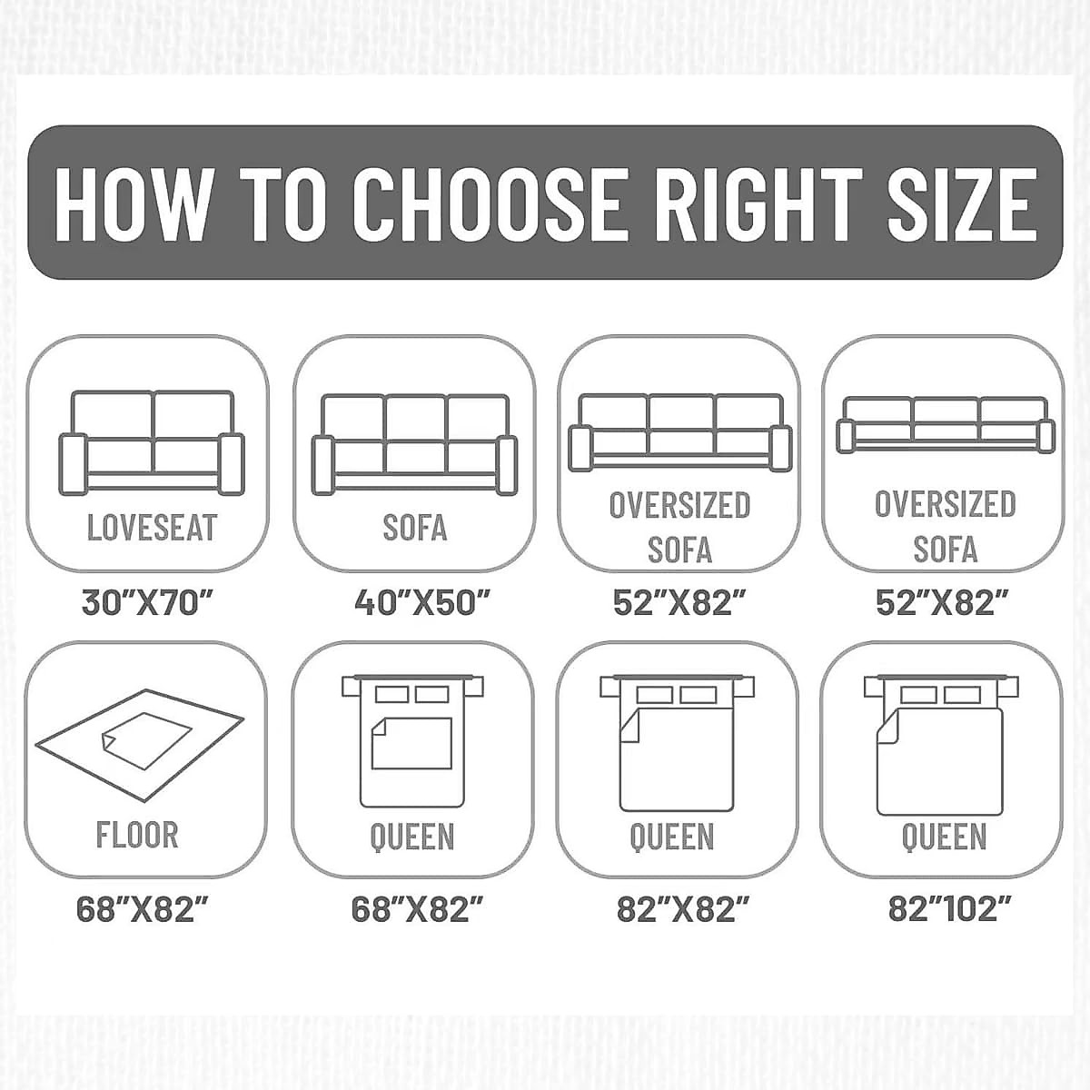 Reversible Waterproof Fleece Throw Blanket for Couch Sofa or Bed, Soft Fuzzy Plush Luxury Blanket, Super Cozy and Comfy for All Seasons Black 30 * 70 Inch