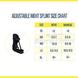 Brace Align Adjustable Night Splint for Plantar Fasciitis, Achilles Tendinitis, Heel Pain, Heel Spur and Drop Foot​ for Right or Left Foot, Men and Women from PDAC L4396, L4397