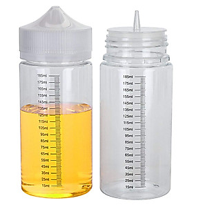 HUIZHU 5pcs 200ML Multi-functional dropping bottle precise dispensor bottle PET DIY liquid bottle Unicorn dropper bottle dispensing bottle (All transparent, 200ml x 5pcs)
