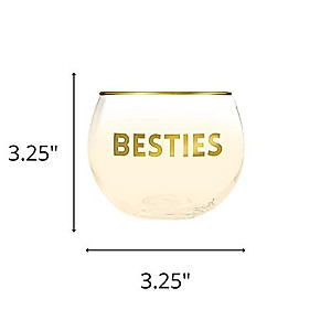Santa Barbara Design Studio Sippin' Pretty Roly Poly Cocktail Glass, 13-Ounce, Besties