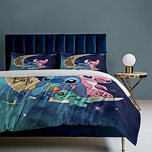 MSLuLa Cartoon Bed Duvet Cover Cute Kids Adults Bedding Sets Anime 3D Printed Lightweight 3 Pieces Comforter Cover Sets with 1 Duvet Cover and 2 Pillow Cases, Queen