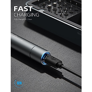 iFu Mini Electric Screwdriver, 90 in 1 Precision Screwdriver Set – Small Cordless Power Screwdriver with LED Light & 64 Magnetic Bits, Repair Tool for Phone Laptop Camera Watch Computer