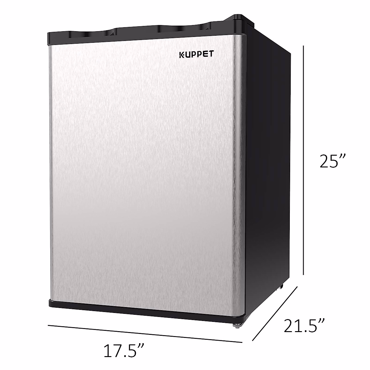 KUPPET Upright Freezer, Compact Reversible Single Door Table Top Mini Freezers for Ice Cream/Breast Milk/Sea Food, Adjustable Removable Shelves, 2.1CU.FT (Black)