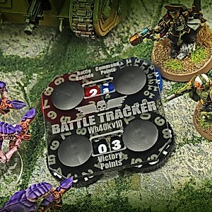 LITKO Battle Tracker | Victory Points | Turn | Command Points | Objective | Battle Points | Tracker | Compatible with Warhammer 40K 10th Edition and Age of Sigmar