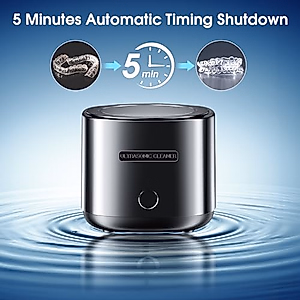 Ultrasonic Cleaner for Dentures, Retainer, Mouth Guard, Whitening Trays, Toothbrush Heads, Ultrasonic Cleaner Machine for Jewelry Diamonds