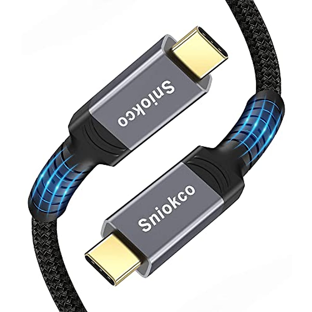Sniokco USB4 Cable 6.6FT, USB C to USB C Cable 40Gbps with Emarker for Thunderbolt 4/3 USB C 3.2 Gen2*2 PD3.1 240W 100W Data Sync Charger Video Audio for Monitor Display PC Laptops iPhone16 15 MacBook