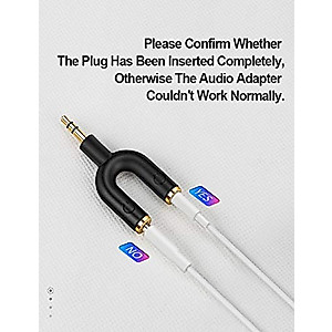 CableCreation Headphone Splitter Adapter, 3.5mm Male to 2 Port 3.5mm Female Y Jack Splitter Adaptor Compatible with Headset, Earphone, iPhone, iPad, iPod,Tablets, MP3 Players&More, Black