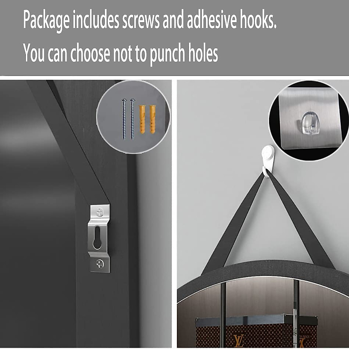 Ecentaur Full Length Mirror Wood Hanging Wall Over The Door Mirror Long Size Body Mirror for Bedroom Living Room