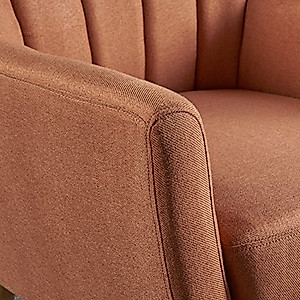 Christopher Knight Home Merel Mid-Century Modern Fabric Club Chair, Orange / Natural