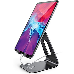 Lamicall Tablet Stand, Tablet Holder for Desk - Multi-Angle Adjustable Tablet Desktop Dock Cradle, Compatible with iPad Pro 11, 12.9, Air, Mini, Fire HD, Galaxy Tab, and Other 4-13" Tablets, Black