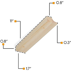 Rustic State Vigo 4 Sectional Adjustable Under Cabinet Mount Wood Stemware Rack Hanging Shelf Glassware Holder Bar Organizer with up to 12 Wine Glass Storage 11 Inch Deep Natural