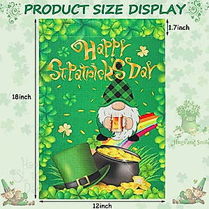 St Patricks Day Flag, JULMELON St Patricks Day Garden Flag 12 × 18 Inches Spring Green Farmhouse Burlap Yard Holiday Outdoor Decor