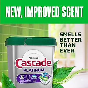 Cascade Platinum Dishwasher Pods, Dishwasher Detergent, Dish Detergent Soap, Fresh, 59 Count