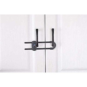 QT BABY Baby Proofing Cabinet Locks | Adjustable U Shaped Baby Safety Latches for Drawers, Fridge, Closet |Modern Baby Proofing Cabinet Lock with Extra Secure Lock Buttons (Pack of 4)