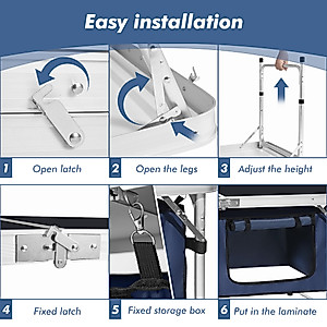 Camp Field Camping Folding Aluminum Table with Adjustable Legs for Outdoor Travel Beach, Backyards, BBQ, Party and Picnic Foldable Table