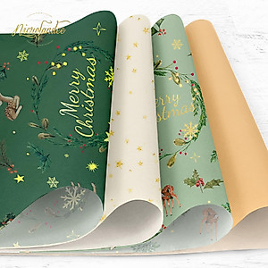 Nicrolandee Christmas Tissue Wrapping Paper 24 Sheets, 20 X15 Inches Christmas Tissue Paper for Gift Bags Wrapping, DIY Crafts Gift Wrap Paper for Xmas New Year Holiday Birthday Party