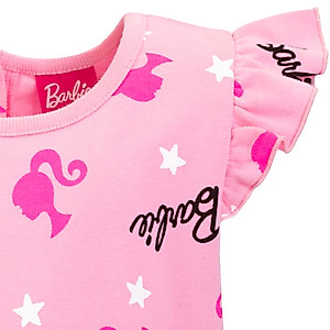Barbie Toddler Girls French Terry Sleeveless Romper Pink 4T