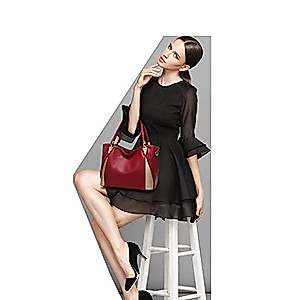 Handbags and purses,Womens Leather Handbags Purses Top-handle Totes Satchel Shoulder Bag for Ladies, (3#Red)