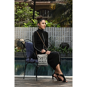 Myra Bag Runner Upcycled Canvas & Cowhide Crossbody Bag S-1452