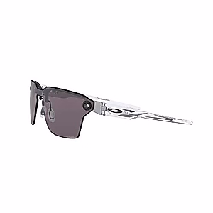 Oakley Men's OO4139 Lugplate Square Sunglasses, Satin Black/Prizm Grey, 39 mm