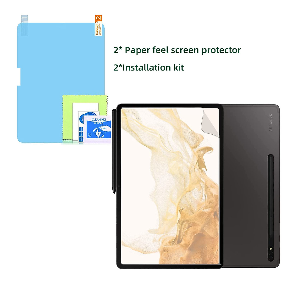 forubar [2 pack] Paper-Feel Screen Protector ，for Samsung Galaxy Tab S8 Plus 12.4 inch, [Easy Installation][Scratch resistant] Friendly Touching Screen Protector (Galaxy Tab S8 Plus 12.4inch)