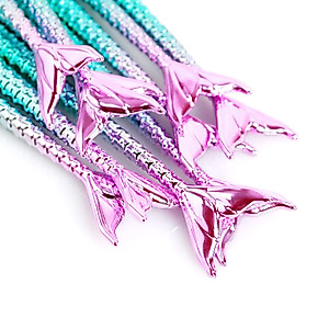 11PCS Makeup Brushes Set with Colorful Fish Tail Handle, Foundation Eyebrow Eyeliner Blush Cosmetic Concealer Brushes Women Christmas Gift Ideas Stocking Stuffers for Girls Kids Cute Make Up Tool Set