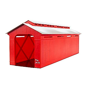 Lionel Electric O Gauge Model Train Accessories, Illuminated 24" Winter's Covered Bridge, 168 months to 999 months