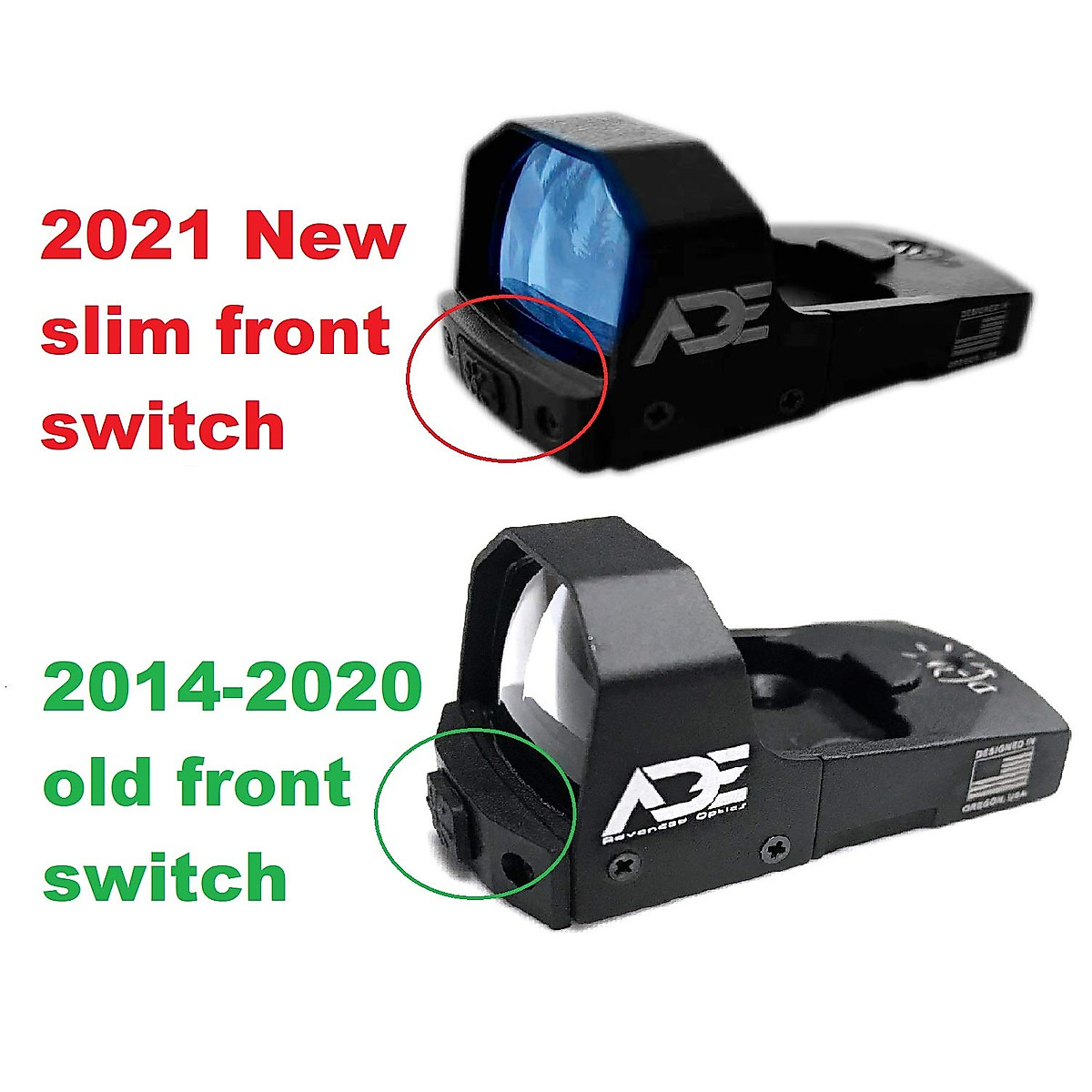 Ade Advanced Optics RD3-006B-2 Green Dot Sight for Handgun - Compatible with Doctor/Venom/Fastfire Footprint Red Dot