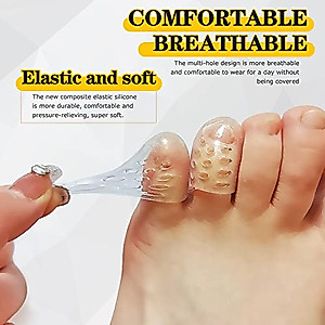 10PCS Silicone Anti-Friction Toe Protector, 2023 New Silicone Breathable Toe Covers, Soft Clear Silicone Little Toe Sleeve Protectors Caps Guards for Men Women
