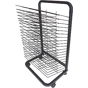 EUKKIC Drying & Print Racks, 20-Shelf Mobile Classrooms Drying Rack with 20 Wire Shelves for Works of Art Studios and Home Use