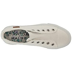 Blowfish Malibu Women's Sadie Sneaker, White Smoked 16oz Canvas, 7.5M