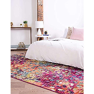 Unique Loom Jardin Collection Colorful, Vibrant, Abstract, Modern Area Rug, 3 ft 3 in x 5 ft 3 in, Multi/Blue