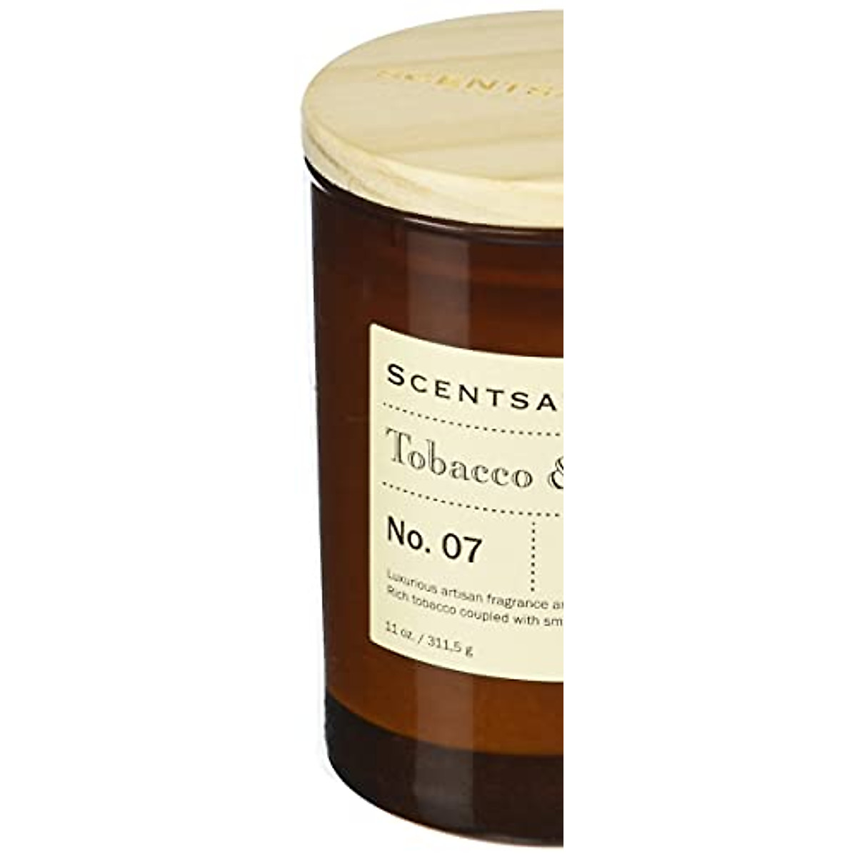Scentsational Apothecary-Tobacco & Vanilla Candle, Medium, Amber, 11 Ounce