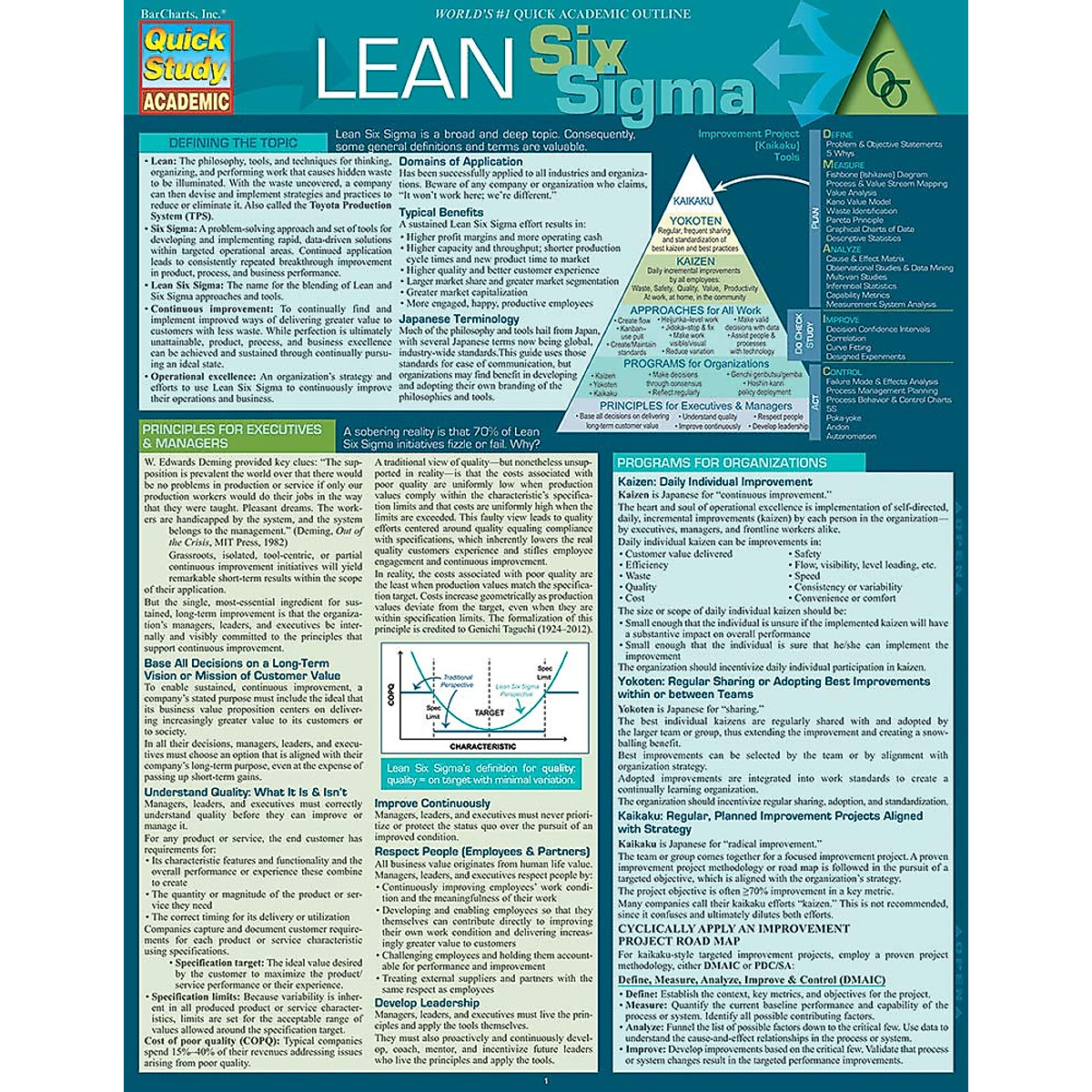Lean Six Sigma QuickStudy Laminated Reference Guide (QuickStudy Business)