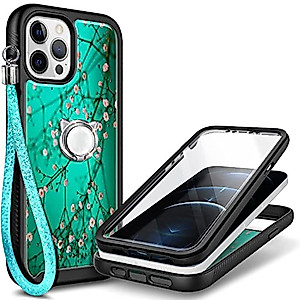 NGB Supremacy Case for iPhone 12 Pro Max (6.7 inch), Full Body Protection with [Built-in Screen Protector] Ring Holder/Wrist Strap, Slim Fit Shockproof Bumper Durable Cover (Plum)