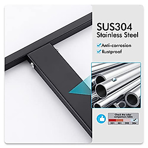 KES Towel Rack Stand, Hand Towel Holder with Marble Base Standing Towel Rack for Bathroom Countertop SUS304 Stainless Steel T-Shape Matte Black, BTH224-BK