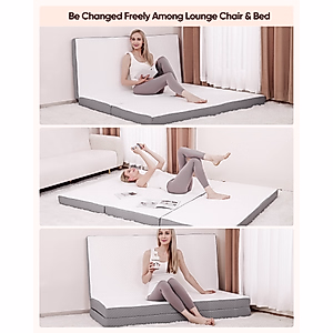 Forias Memory Foam Folding Mattress Full with Storage Bag, 4 Inch Tri-fold Mattress, Breathable Foldable Mattress Topper Portable Mattress for Floor Guest Bed Full Size 75" L x 54" W x 4" H