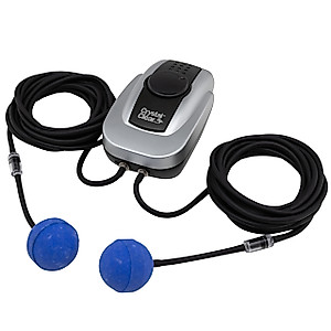 CrystalClear PondAir 2, Complete Aeration Kit, Whisper Quiet Water Garden Oxygenation Bubbler System Adds Oxygen to Koi & Fish Ponds, Outdoor Aerator Compressor Pump, Tubing & 2 Air Submersible Stones