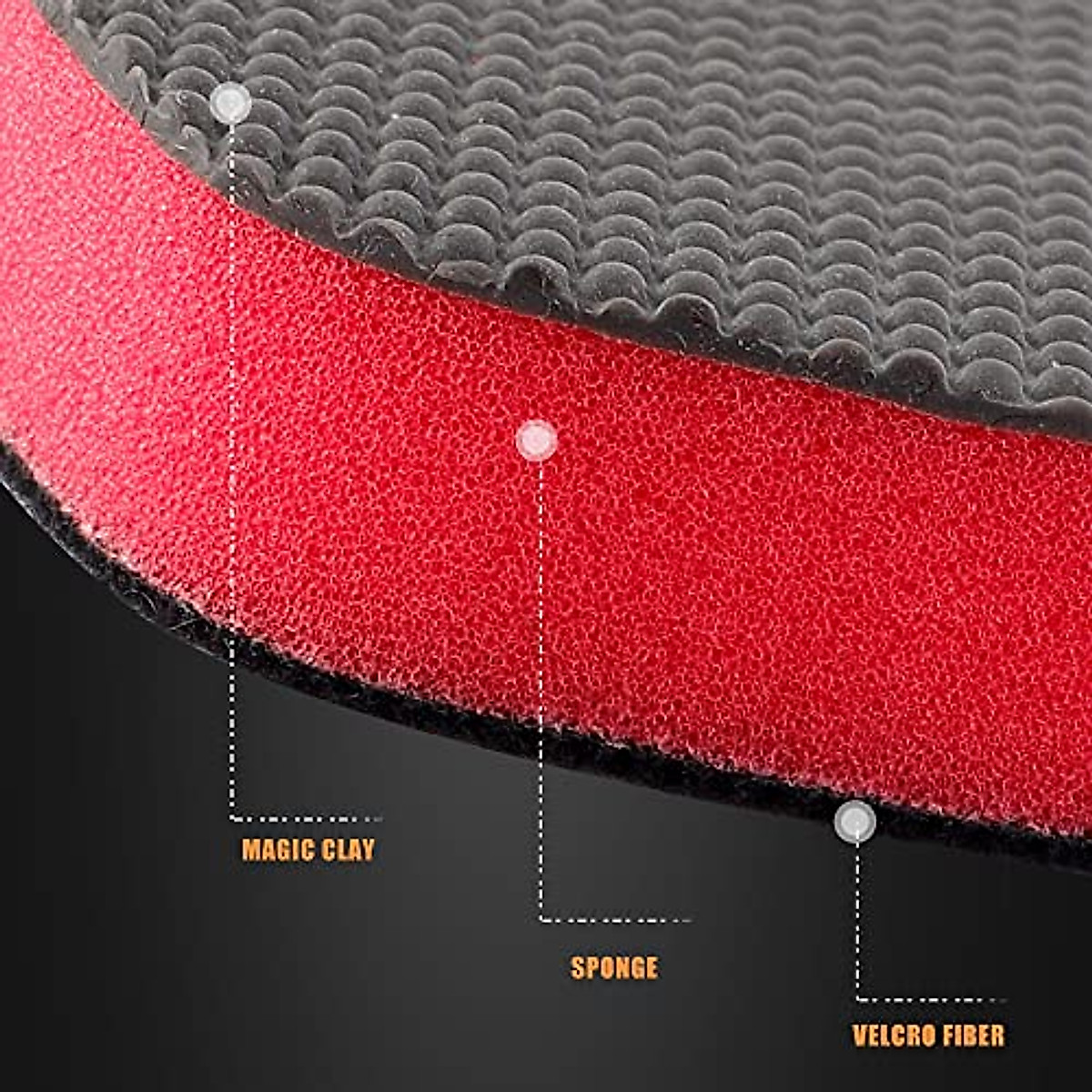 SPTA Clay Block, Clay Bar Pad, 3Pcs Clay Pads and Synthetic Clay Set for Car Detailing, Speed Clay Bar Sponge for Car Detailing, Solve The Problem of Stubborn Dirt on Paint and Glass -CHMLP08A