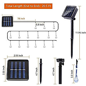 GOODTRADE8 Solar Party Lights Outdoor，Solar String Lights Water Drop Lights 20 Feet 30 LED Tear Drop Lights Party, for Garden Fence Tree Yard Porch Home Party Wedding Christmas Decoration (White)