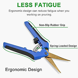 GROWNEER 6 Packs 6.5 Inch Pruning Shears with Curved Blades Trimming Scissors For Cannabis Gardening Hand Pruning Snips Titanium Coated Precision Blades