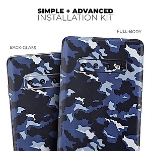 DesignSkinz Blue Vector Camo Protective Vinyl Decal Wrap Skin Cover Compatible with The Samsung Galaxy S20 (Screen Trim & Back Glass Skin)