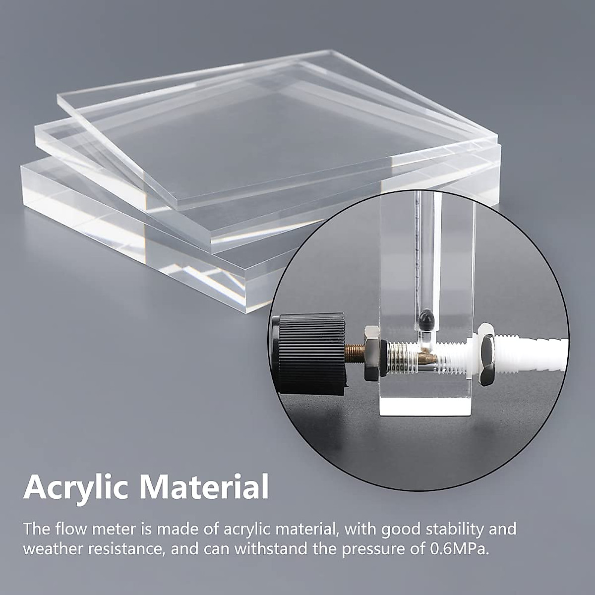 Watris Veiyi LZQ-7 Oxygen Air Gas Flow Meter, 1-10LPM Air Gas Flowmeter with Control Valve for Measuring Controlling Gas Flow